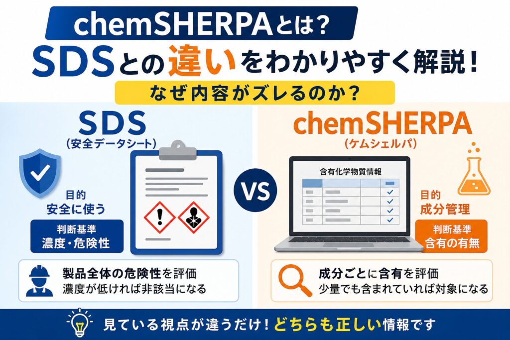 chemSHERPAとは？SDSとの違いをわかりやすく解説｜なぜ内容がズレるのか？ - ㈱エムアンドエム